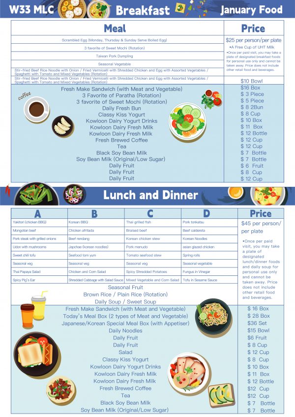 HF Menus of the Month & Company Info - Residential College System ...